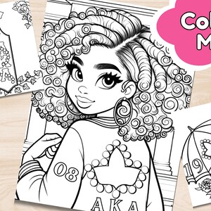 Alpha Kappa Alpha Coloring Book: AKA Sorority Gift (digital Download ...