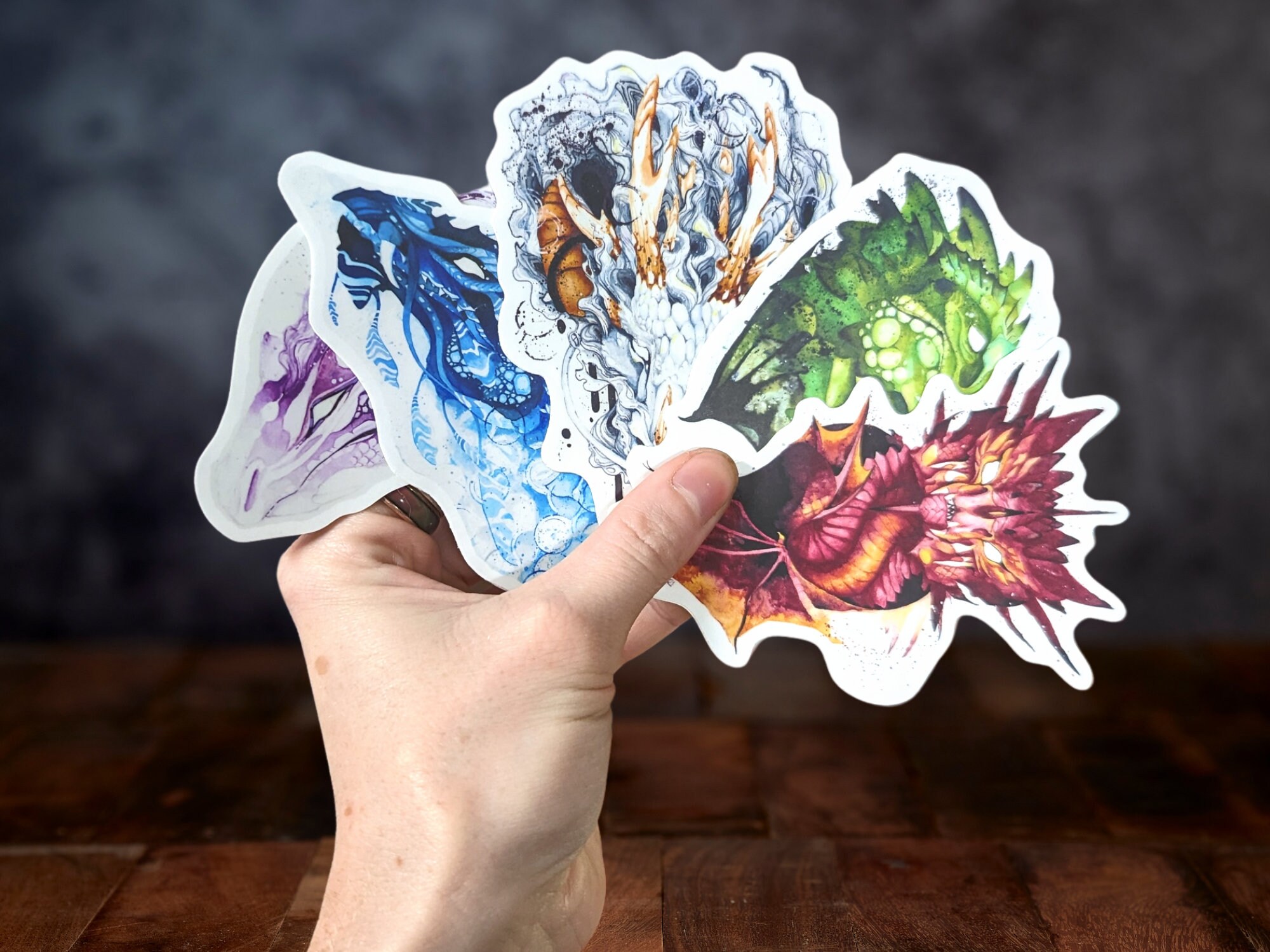 Dragon Die Cut Sticker Set Vinyl Sticker Collection of All 5 - Etsy