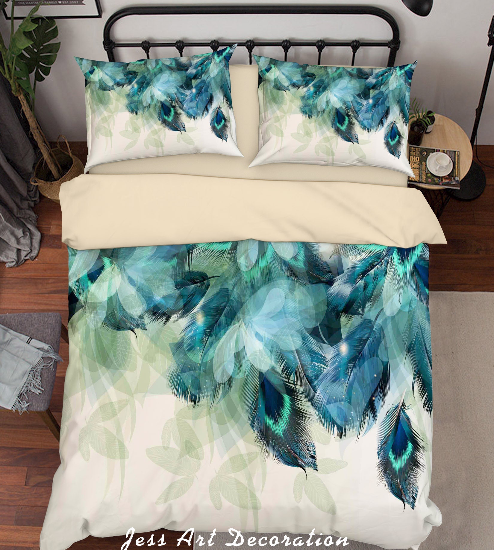 Peacock Feather Bedding