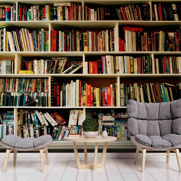 Vintage Library Wallpaper - Etsy