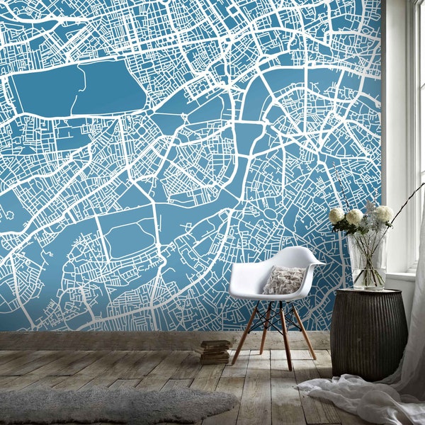 Vintage Blue Wallpaper Mural - Etsy