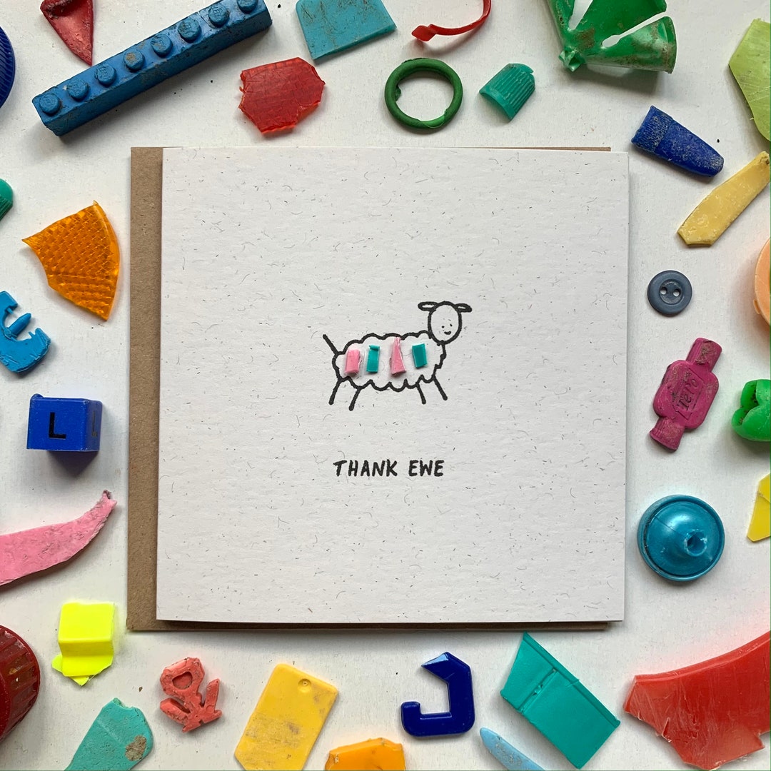 Thank Ewe Card, Thank You Card, Sustainable Card, Cute Thank You Card ...