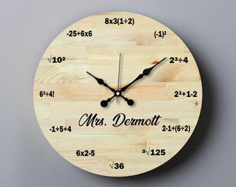Mathematics Chalkboard Clock High Quality Acrylic 10.75 - Etsy