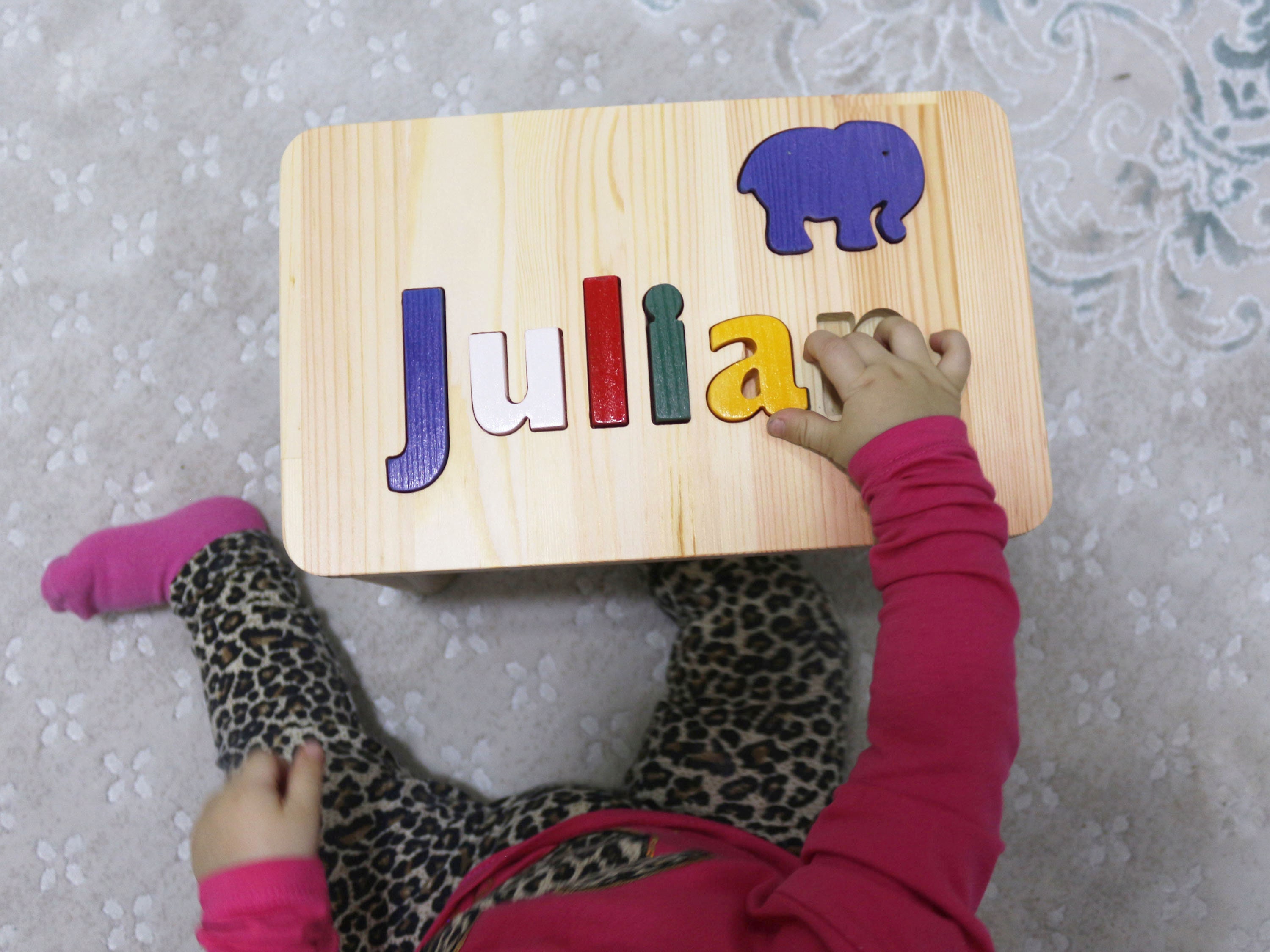 Personalized Wooden Name Puzzle Stool Custom Name Step Stool | Etsy
