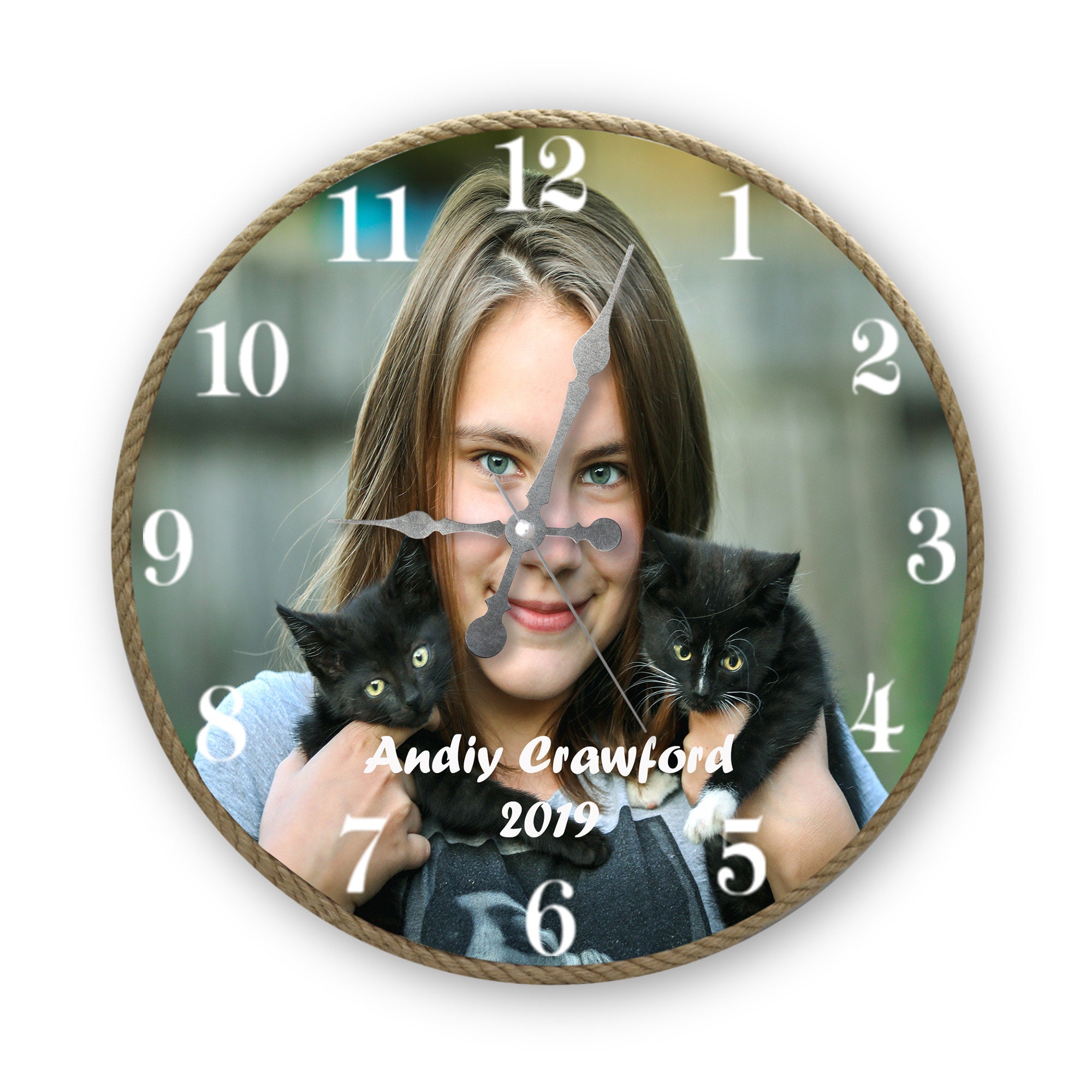 Customized Photo Clock Custom Wood Wall Clock Personalized | Etsy