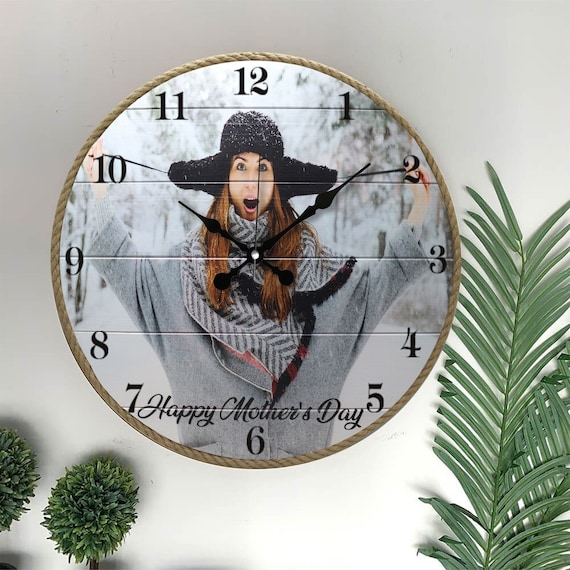 Custom Large Wall Clock Personalized Wall Clock From Photo | Etsy