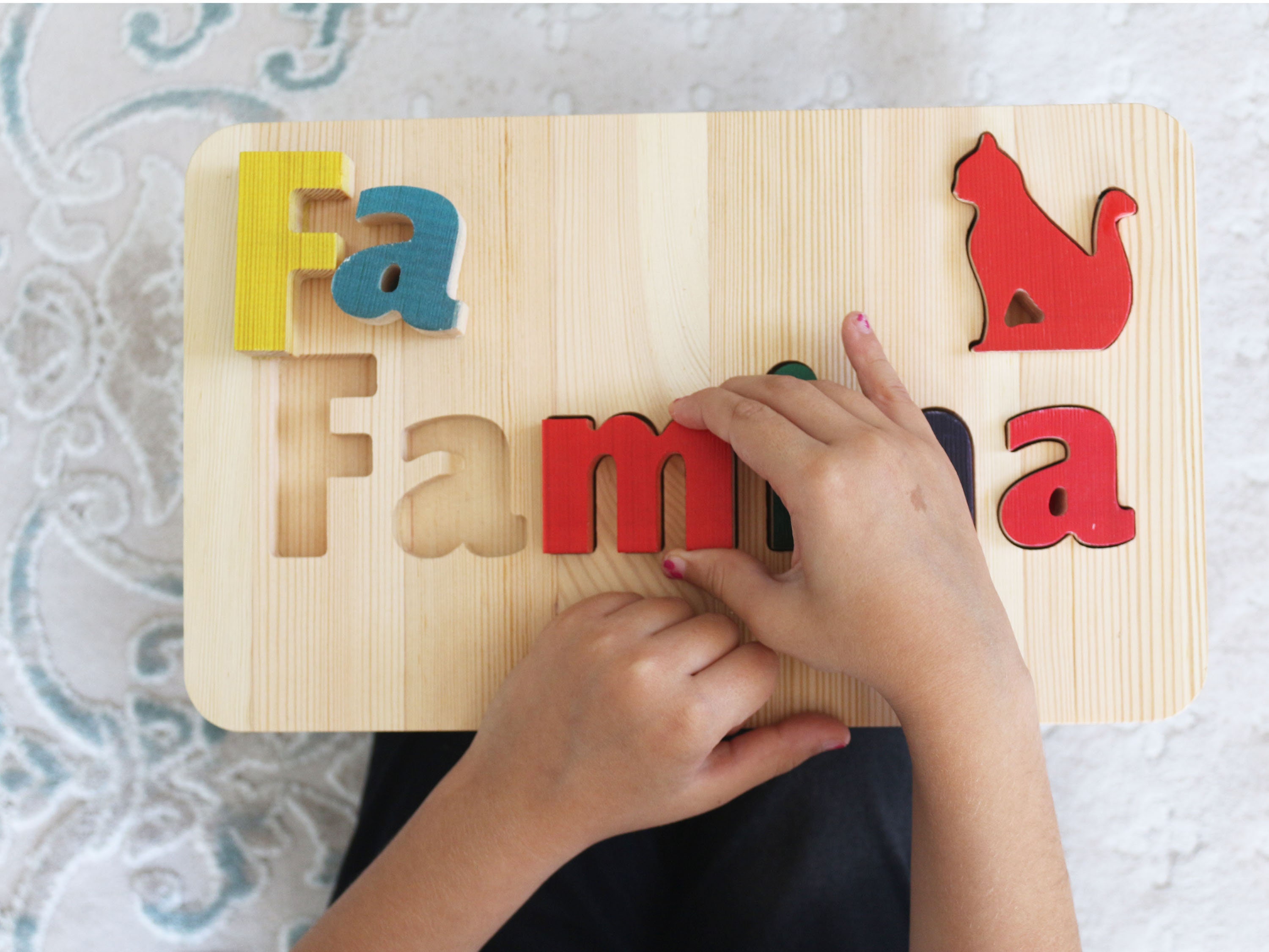 Personalized Wooden Name Puzzle Stool Custom Name Step Stool | Etsy