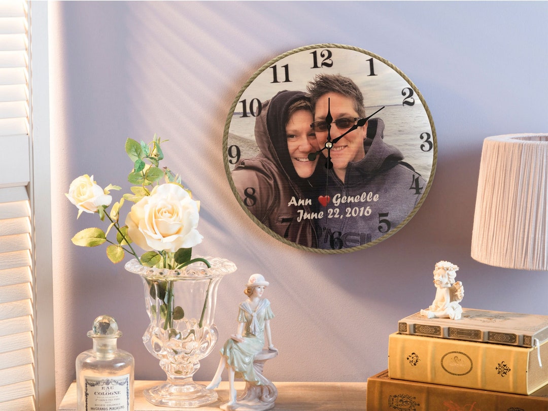 Personalized Photo Clock , Clock From Picture With Rope, Custom Wall ...