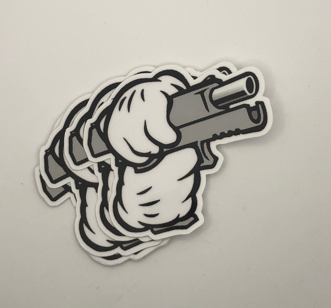 Cartoon Hands With Gun Decal | Truck Window Decal | Range Day Decal - Etsy