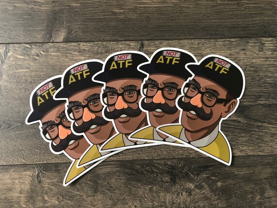 Not ATF Meme Guy Decal Not ATF Meme Guy Window Decal Decal | Etsy