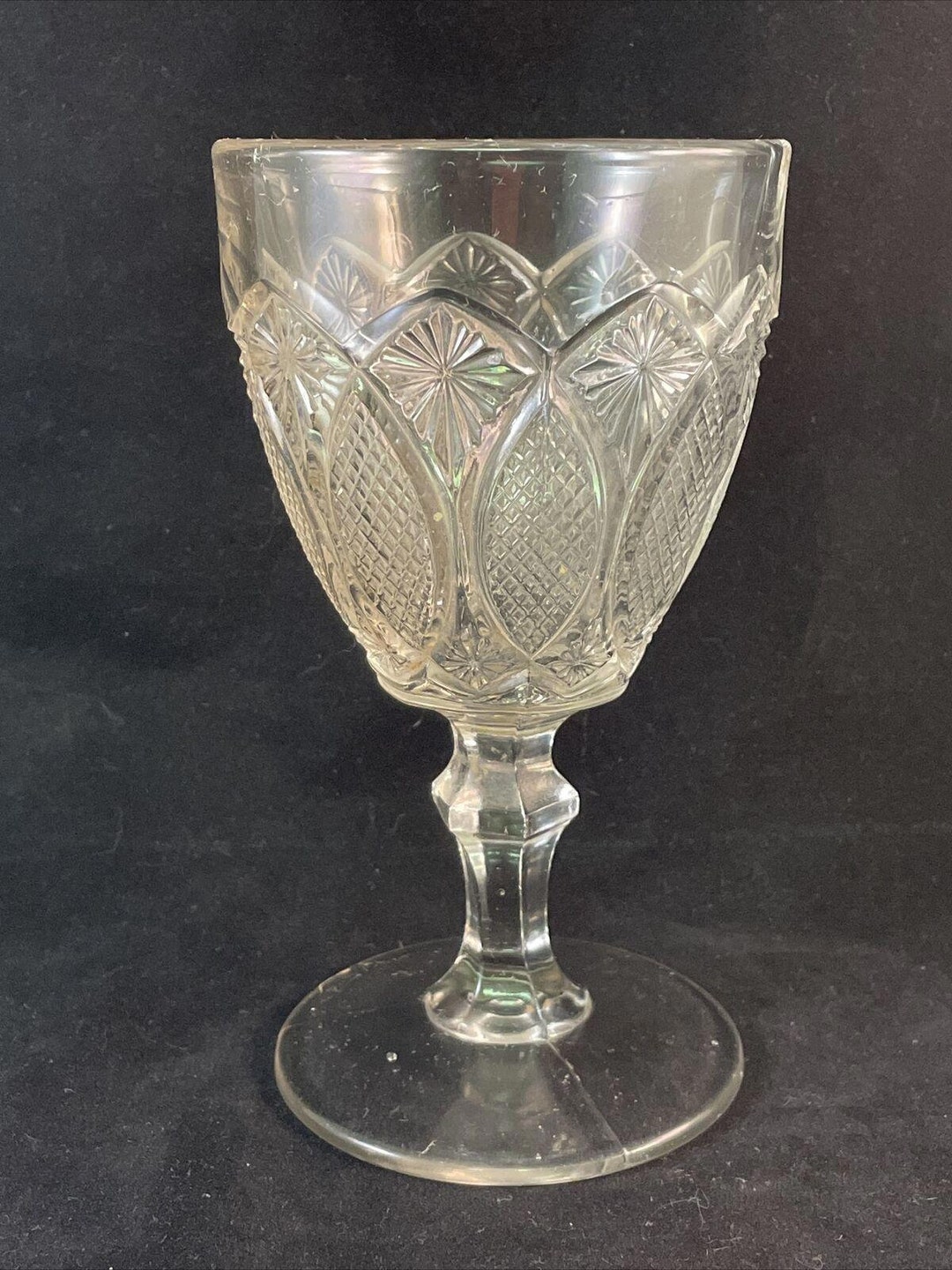 Rare Victorian EAPG 1870s Pequot Water Goblet - Etsy