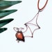 Copper Wire Bat Necklace/100% Copper Wire Wrapped Red Jasper Bat ...
