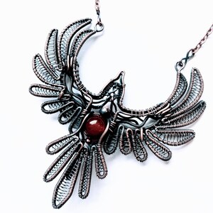 Flying Hawk Necklace/100% Copper Wire Wrapped Red Carnelian Hawk ...