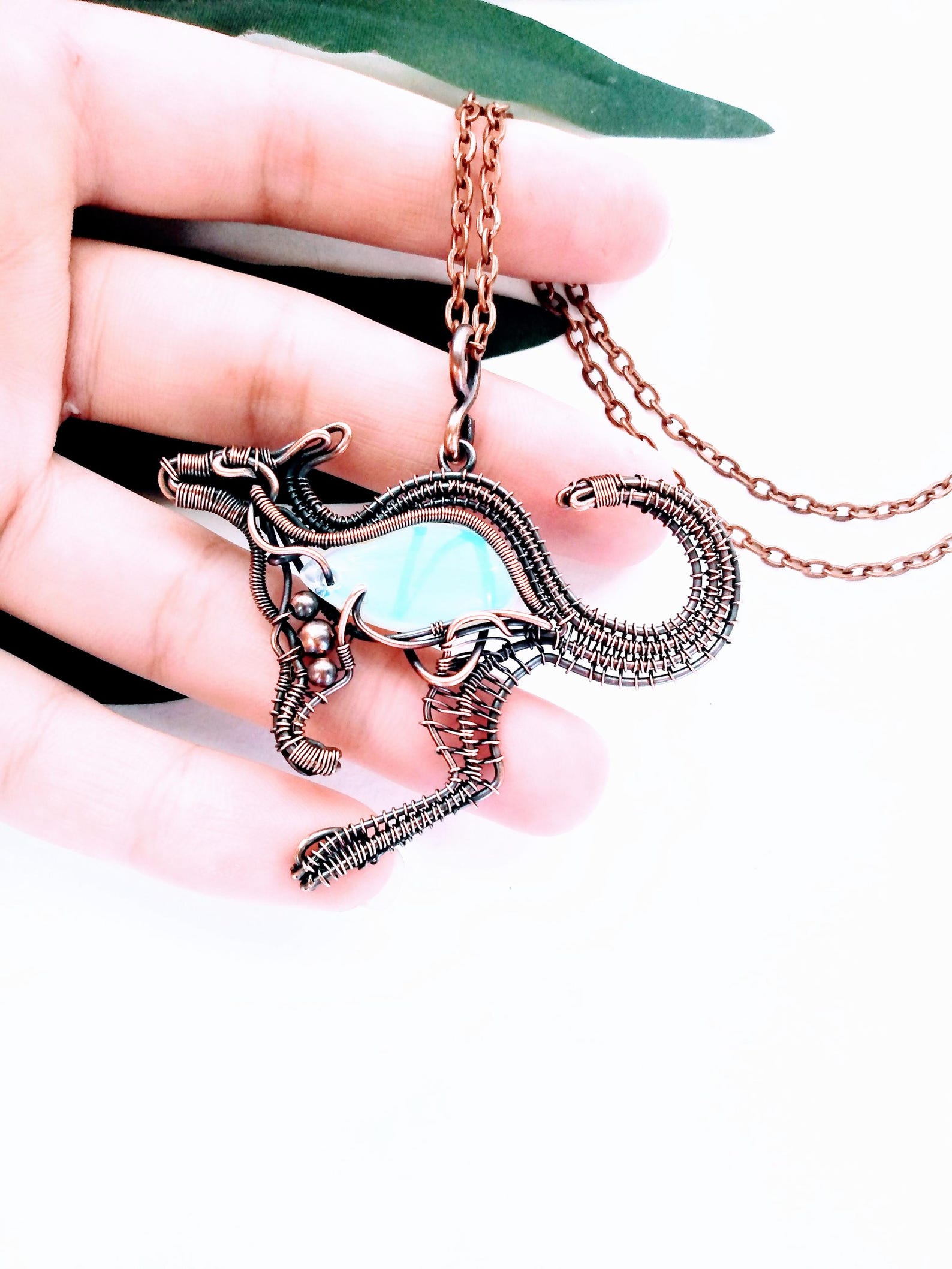 White Kangaroo Necklace/100% Copper Wire Wrapped Opalite Kangaroo ...