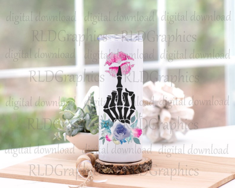 Skinny Tumbler Sublimation Design Download Middle Finger With | Etsy