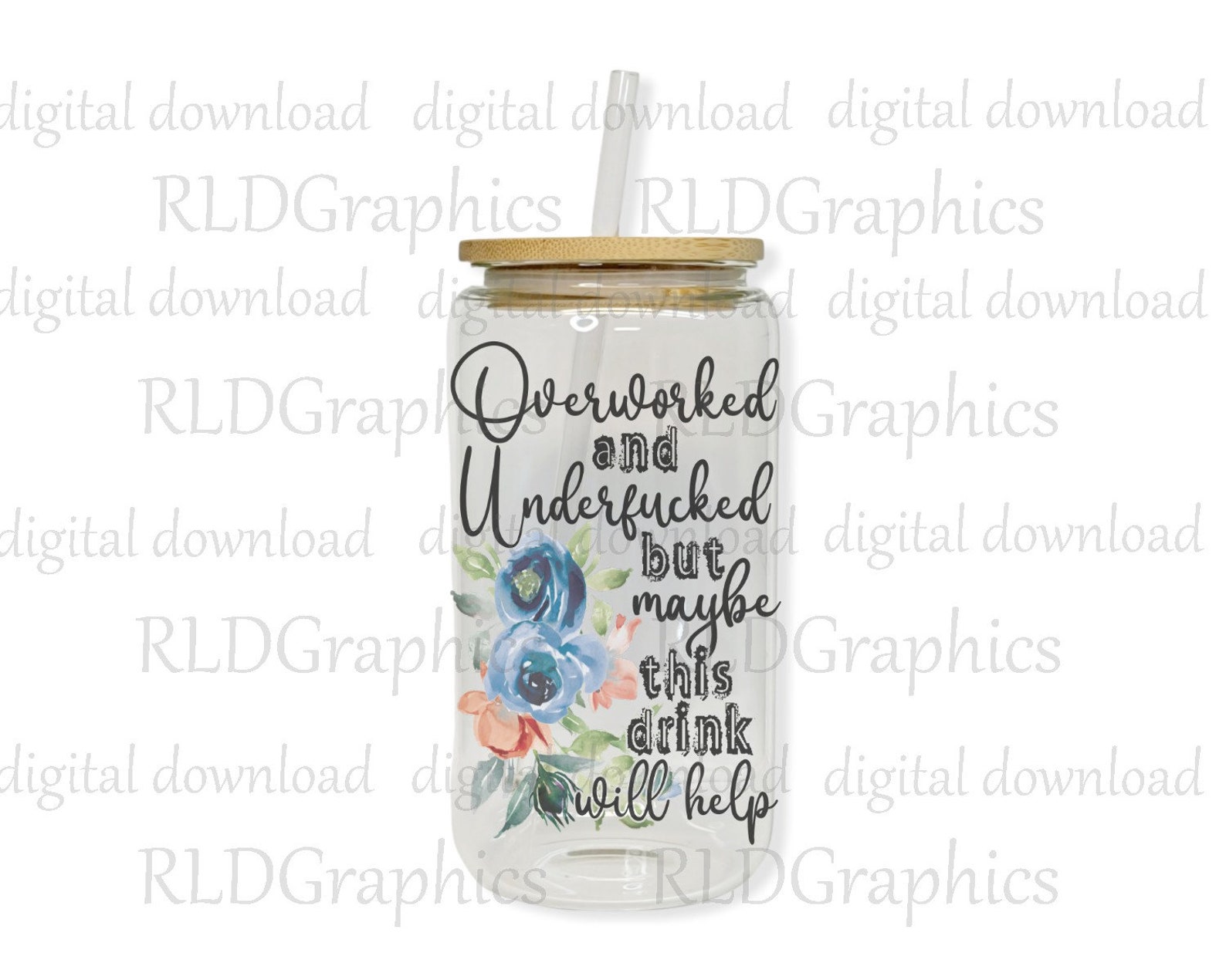Glass Can Sublimation Design, Iced Coffee Cup Graphic PNG Digital ...