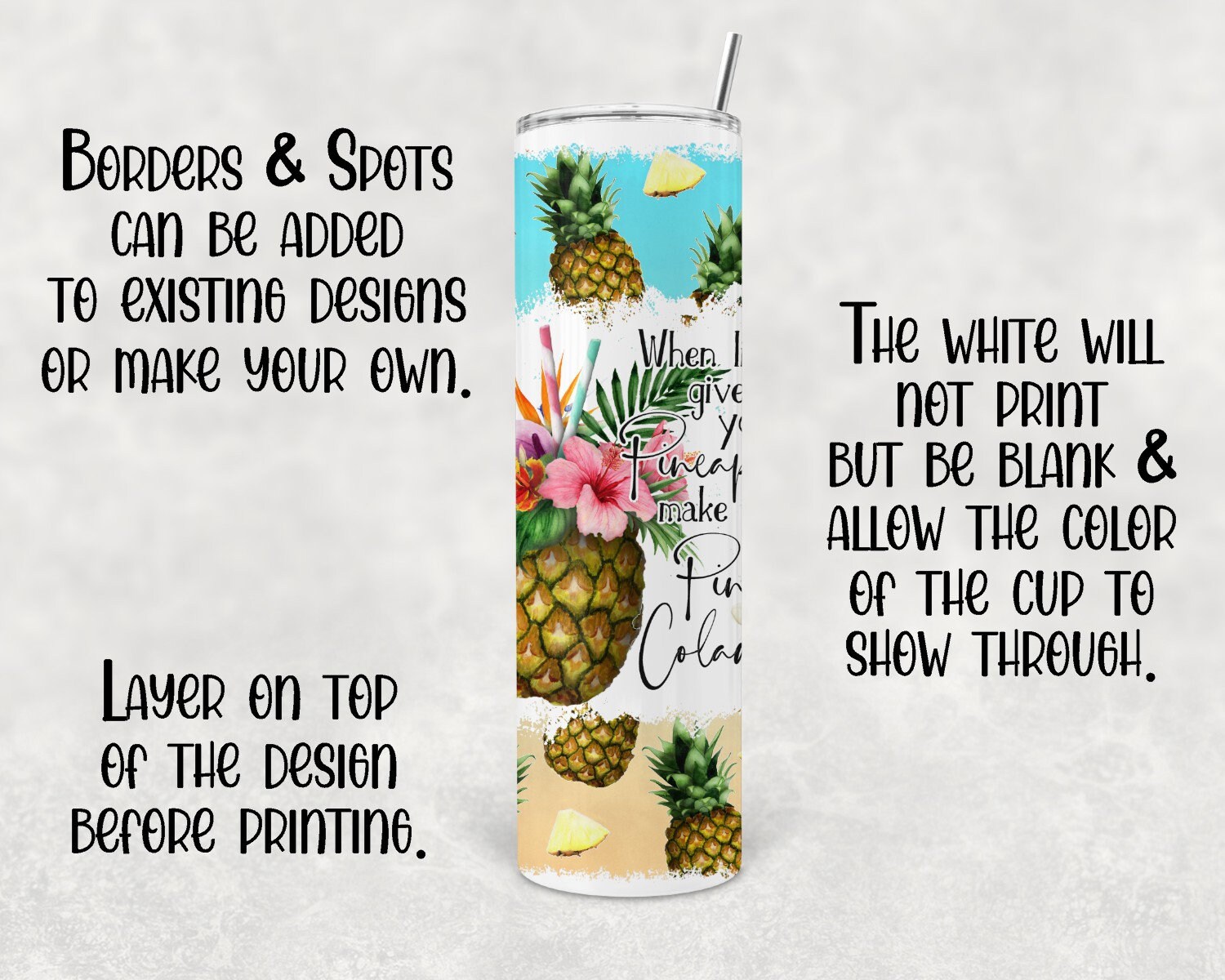 Sublimation Tumbler Bleach Effect Borders and Spots Bundle | Etsy