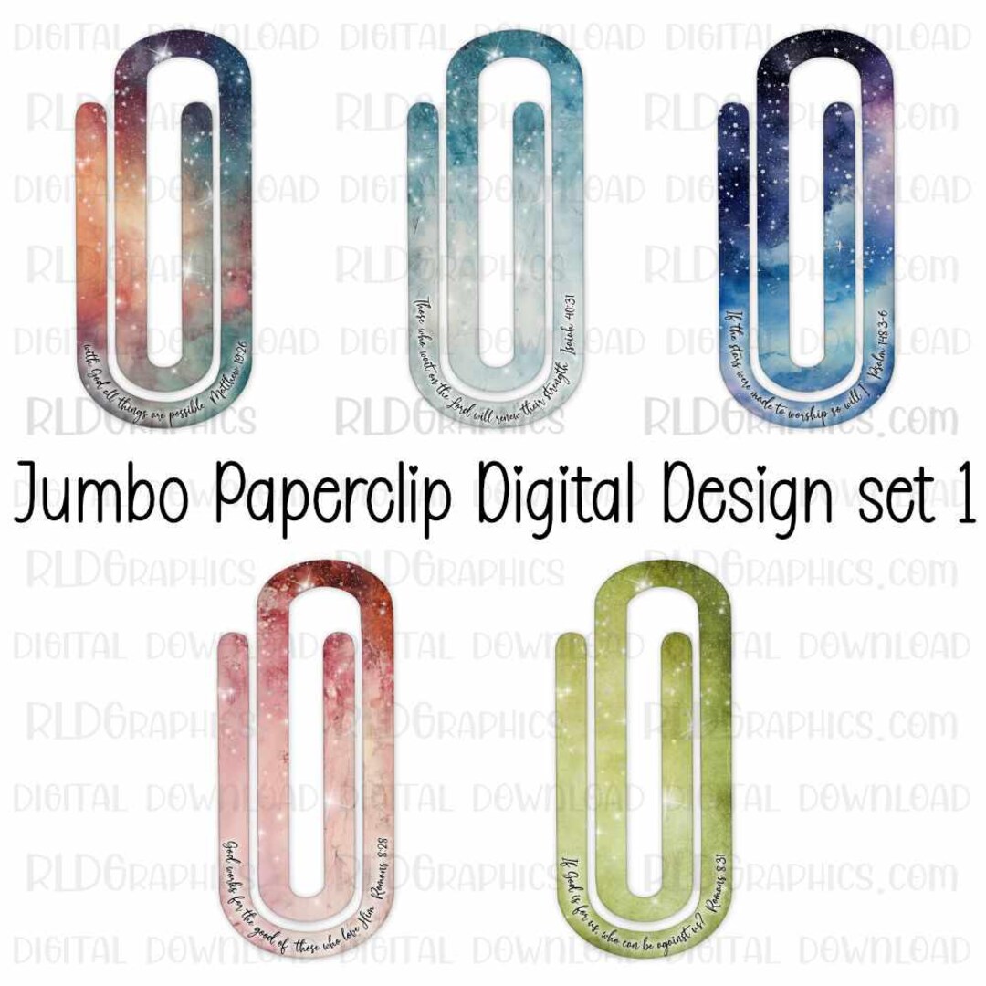 Jumbo Paper Clip Bundle | Religious Scripture Sublimation Bookmark ...