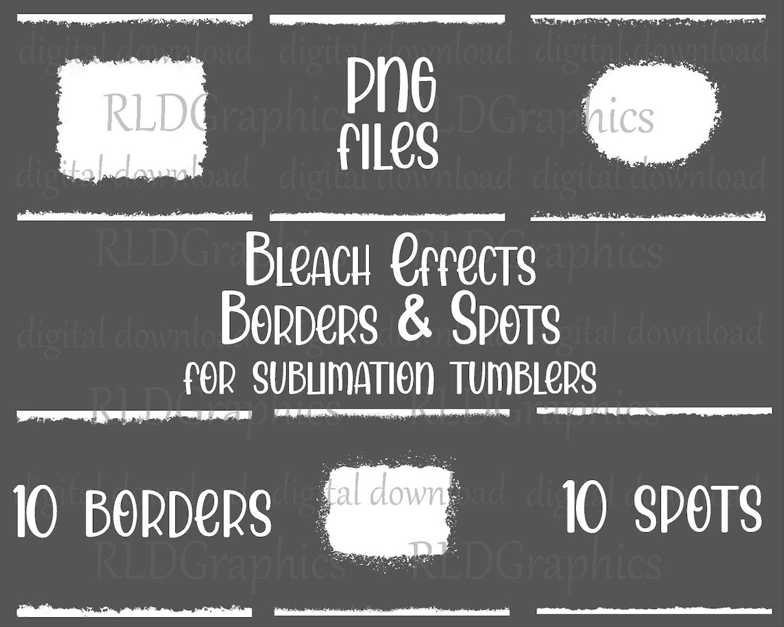 Sublimation Tumbler Bleach Effect Borders and Spots Bundle | Etsy