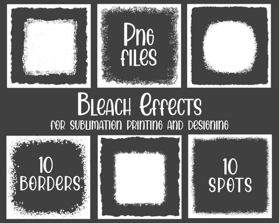 Sublimation Bleach Effect Elements Bundle Borders and Spots - Etsy