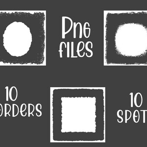 Sublimation Bleach Effect Elements Bundle, Borders and Spots Overlays ...