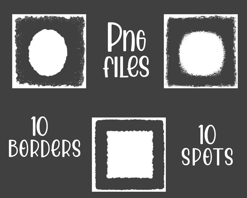 Sublimation Bleach Effect Elements Bundle Borders and Spots - Etsy