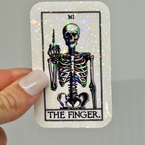 The Finger Skeleton Tarot Card Sticker - Etsy