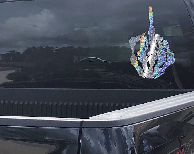Custom Size & Color Middle Finger Skeleton Hand Decal - Etsy