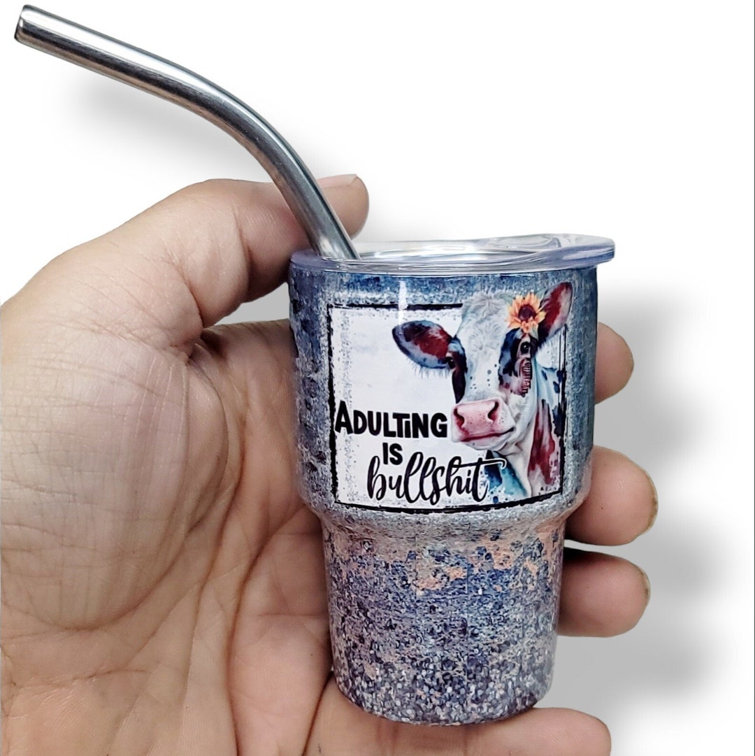 2 Oz Metal Shot Glass With Lid, Adulting is Bullshit Custom Shot Glass ...