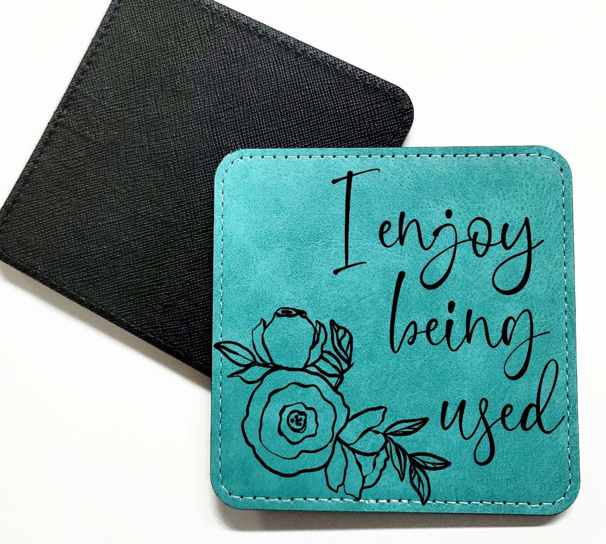 Funny Faux Leather Coasters, Snarky Adult Humor, Housewarming Gift - Etsy