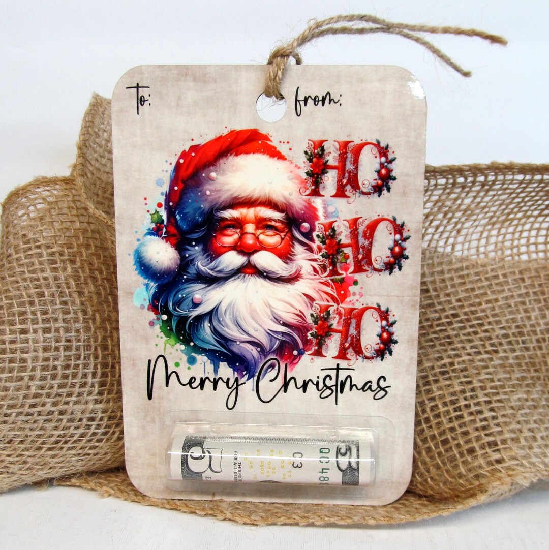 Santa Christmas Money Holder Card, Stocking Stuffer Gift - Etsy