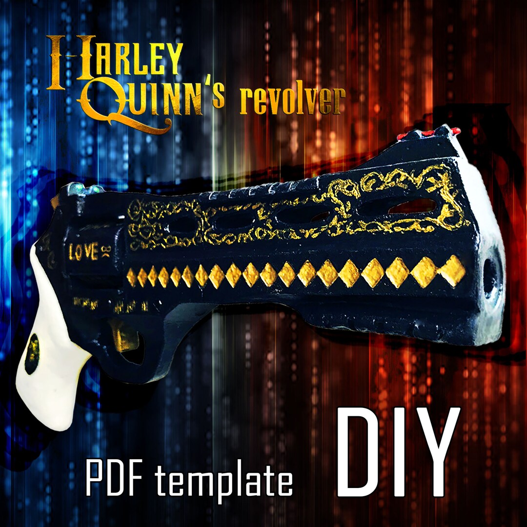 Modèle 2D de revolver de Harley Quinn PDF téléchargeable - Etsy France