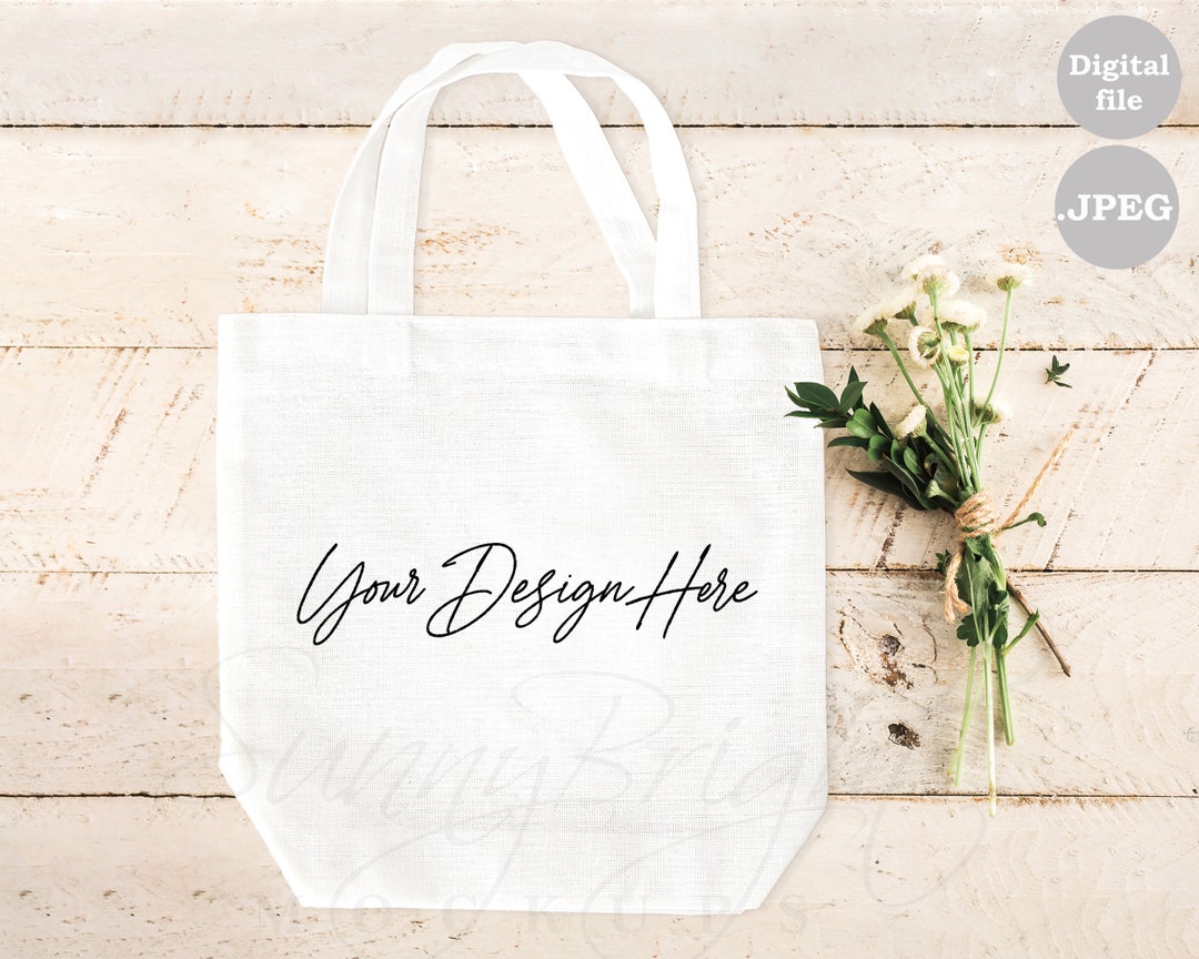 White Canvas Tote Bag Mockup, Flat Lay (digital Download) - Etsy