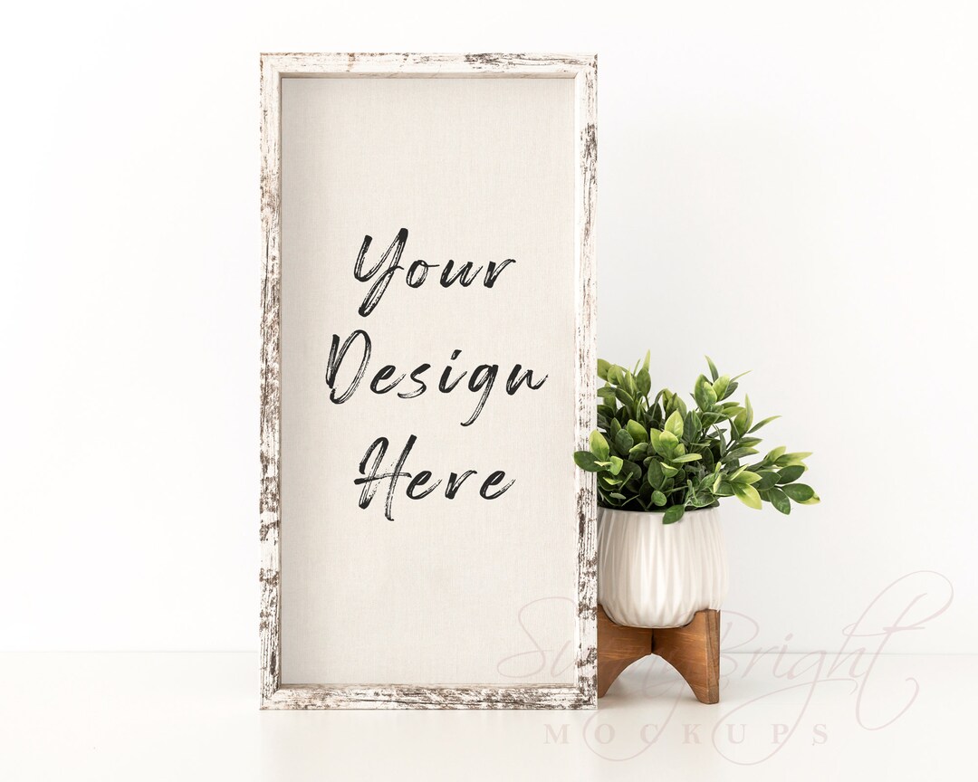 Farmhouse Wood Sign Mockup, 12x24 Plain Frame (JPG) - Etsy