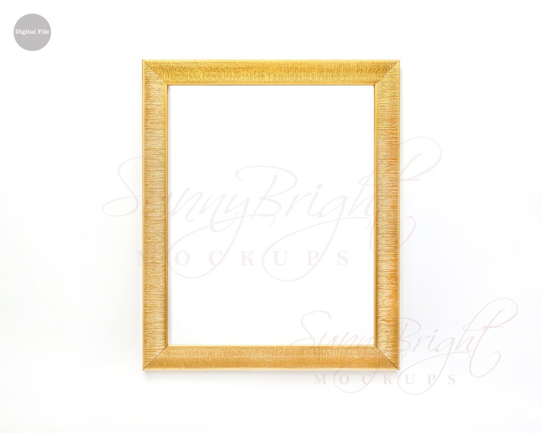 Plain Gold Frame Mockup, Frame Mock Up, Contemporary Frame Mockup, Gold ...