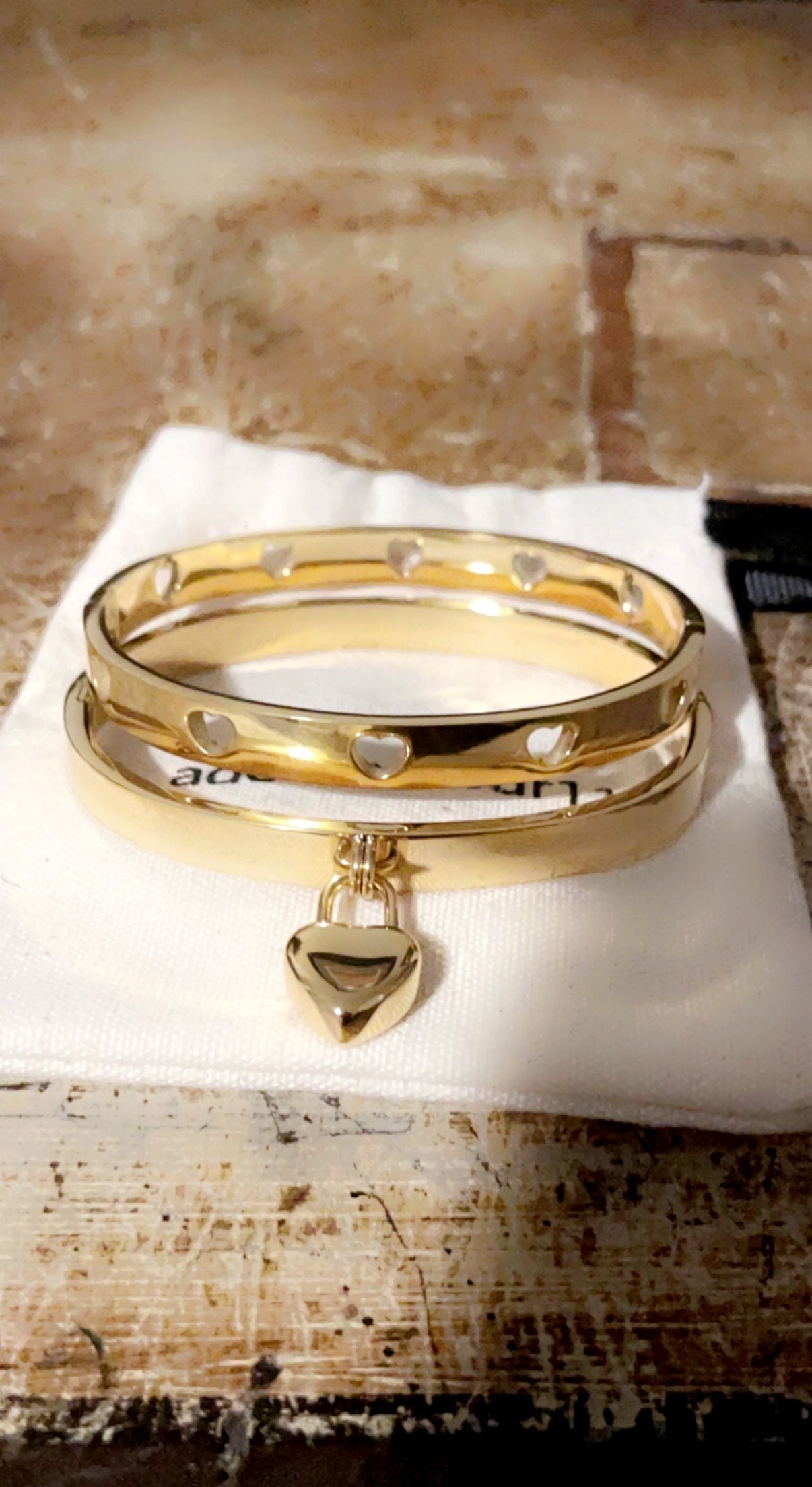 Stainless Steel Heart Toggle Cut Out Heart Arm Candy Set Stackable ...