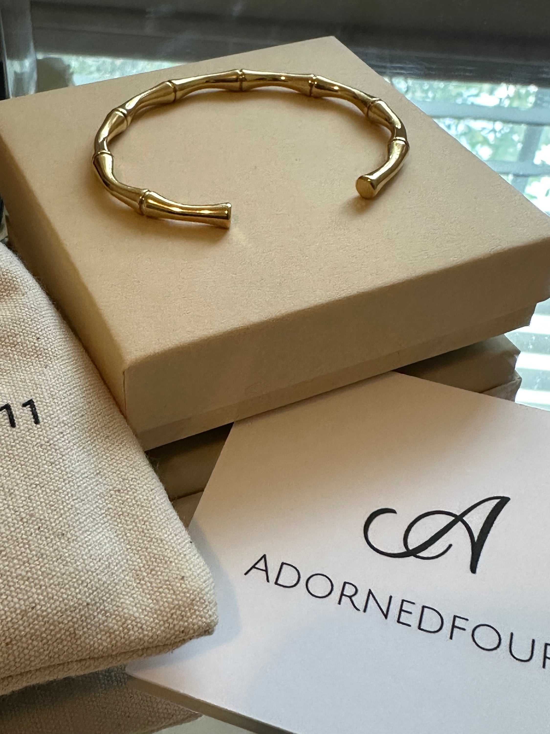 Stainless Steel Bamboo Cuff Bracelet Bangle - Etsy