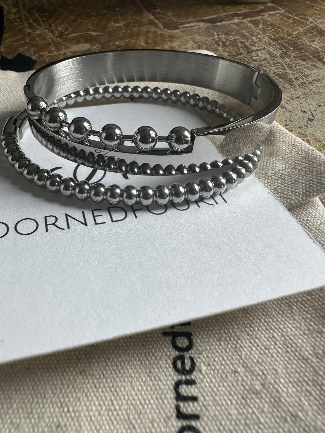 Stainless Steel Stud Bubble Arm Candy Set Stackable Bracelet Bangle - Etsy