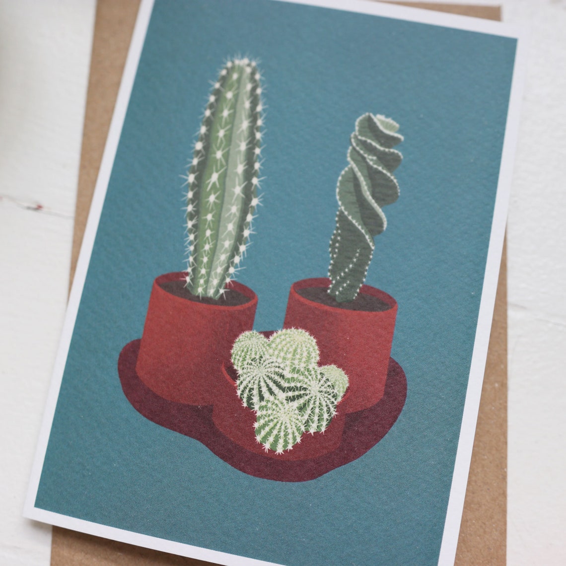 Handmade Father's Day Card, Cactus Card, Botanical Card, Succulent Card ...