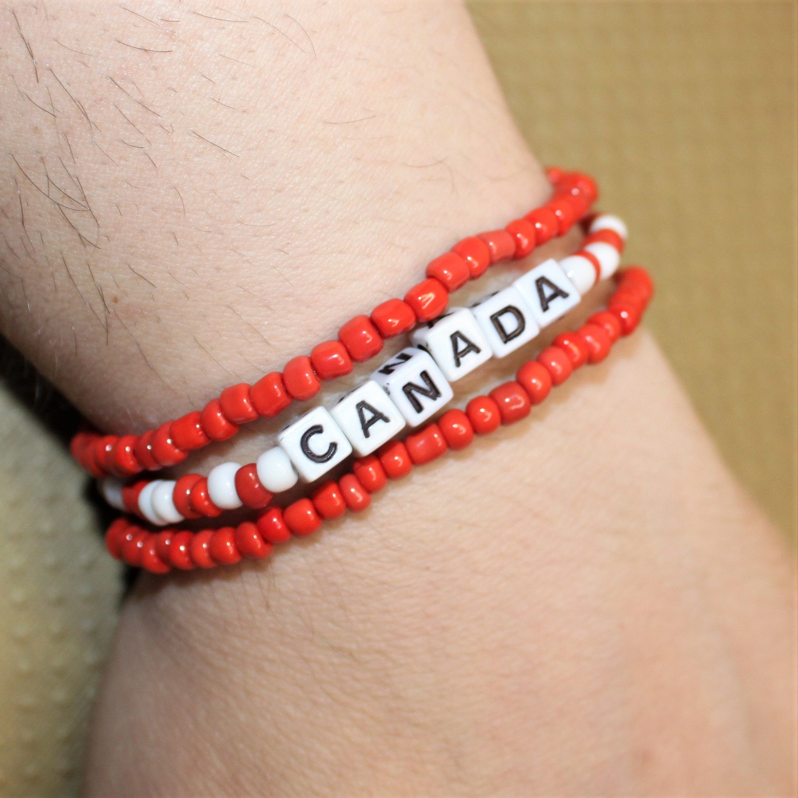 Beaded Canada Bracelet, Set of 3, Stackable - Etsy