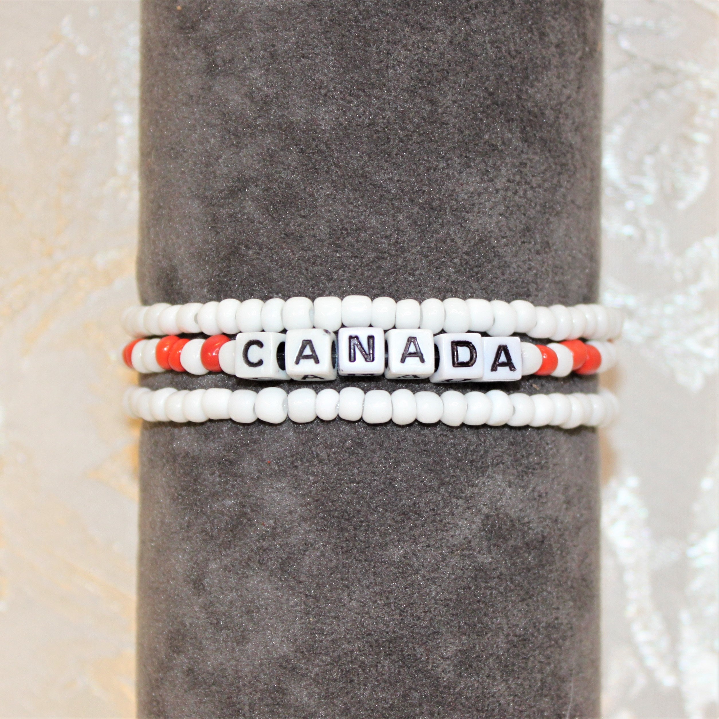 Beaded Canada Bracelet, Set of 3, Stackable - Etsy