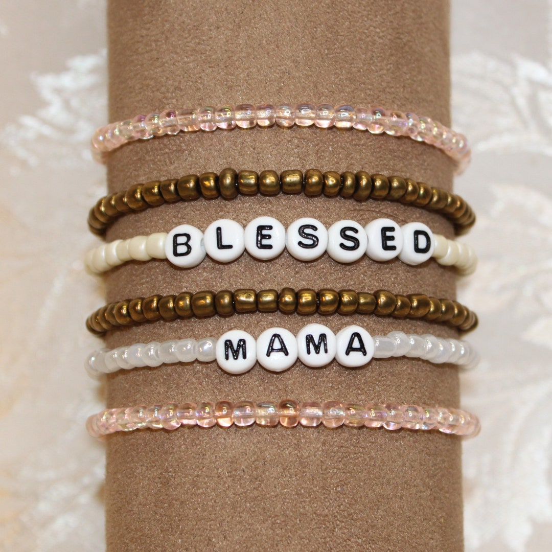 Beaded Word Bracelet, Custom Word Bracelet, Set of 3, Stackable - Etsy