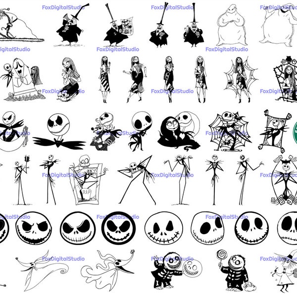 Jack Skellington Outline - Etsy