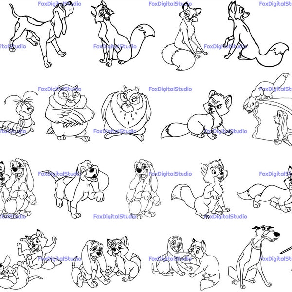 Fox Coloring Svg - Etsy UK