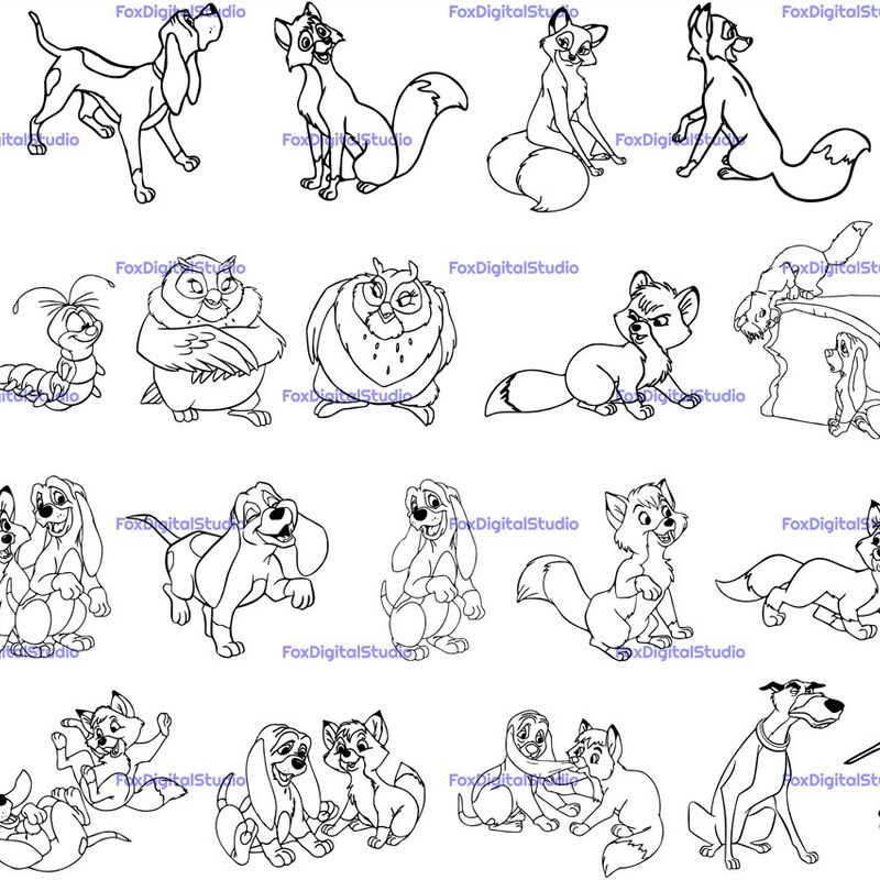 Fox Coloring Svg - Etsy UK