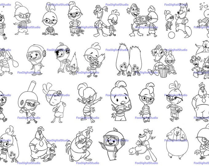 Clipart, Chicken Little Svg, Chicken, Movie Svg, Digital Download, PNG ...