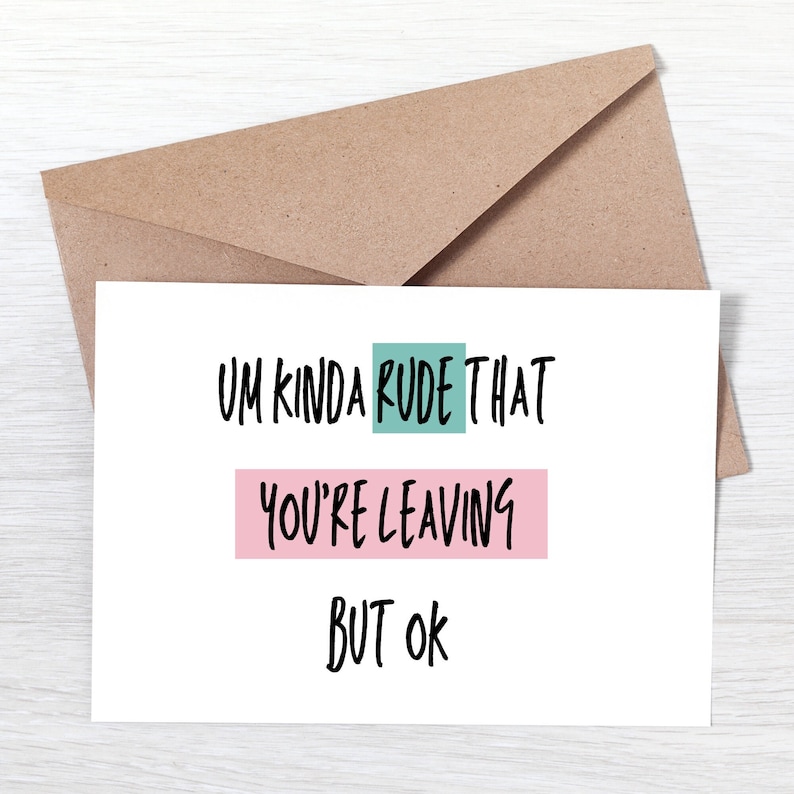 Funny Leaving Card Printable - Etsy