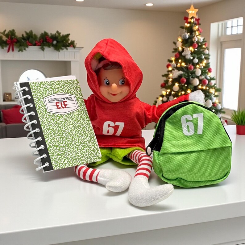 Elf School Set – Mini Hoodie, Backpack & Notebook - Etsy