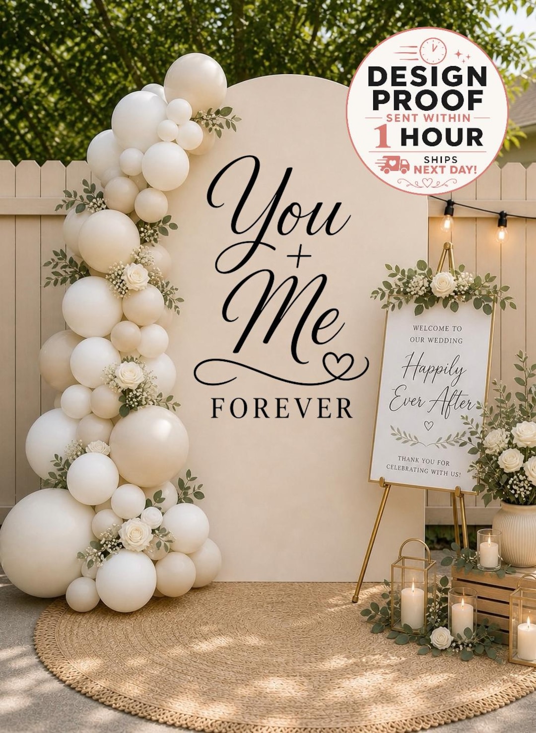 Custom Backdrop Vinyl Decal – Event Backdrop Sign, Baby Shower Decor ...
