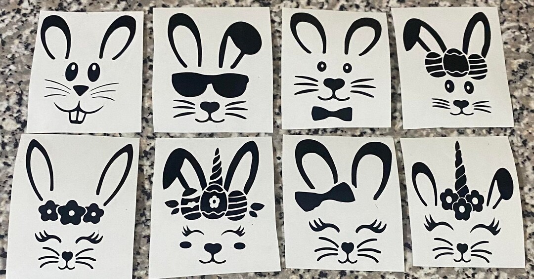 Easter Bunny Face Vinyl Sticker Decal X4,x8 - Etsy
